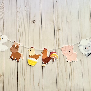 Farm Garland Birthday Banner Party Decorations Farmer Garland - Etsy