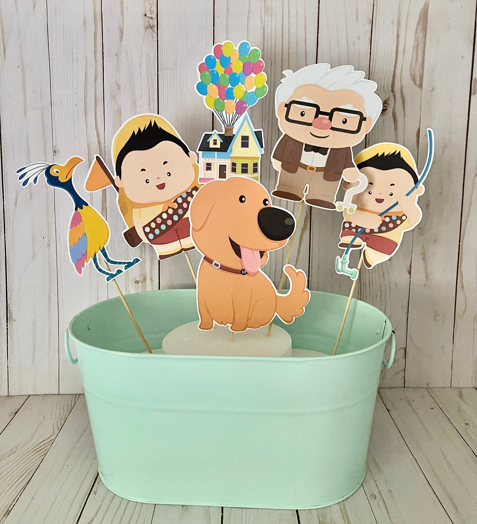Set of 8 up in the Sky Adventure Cake Topper Picks Party Centerpiece ...