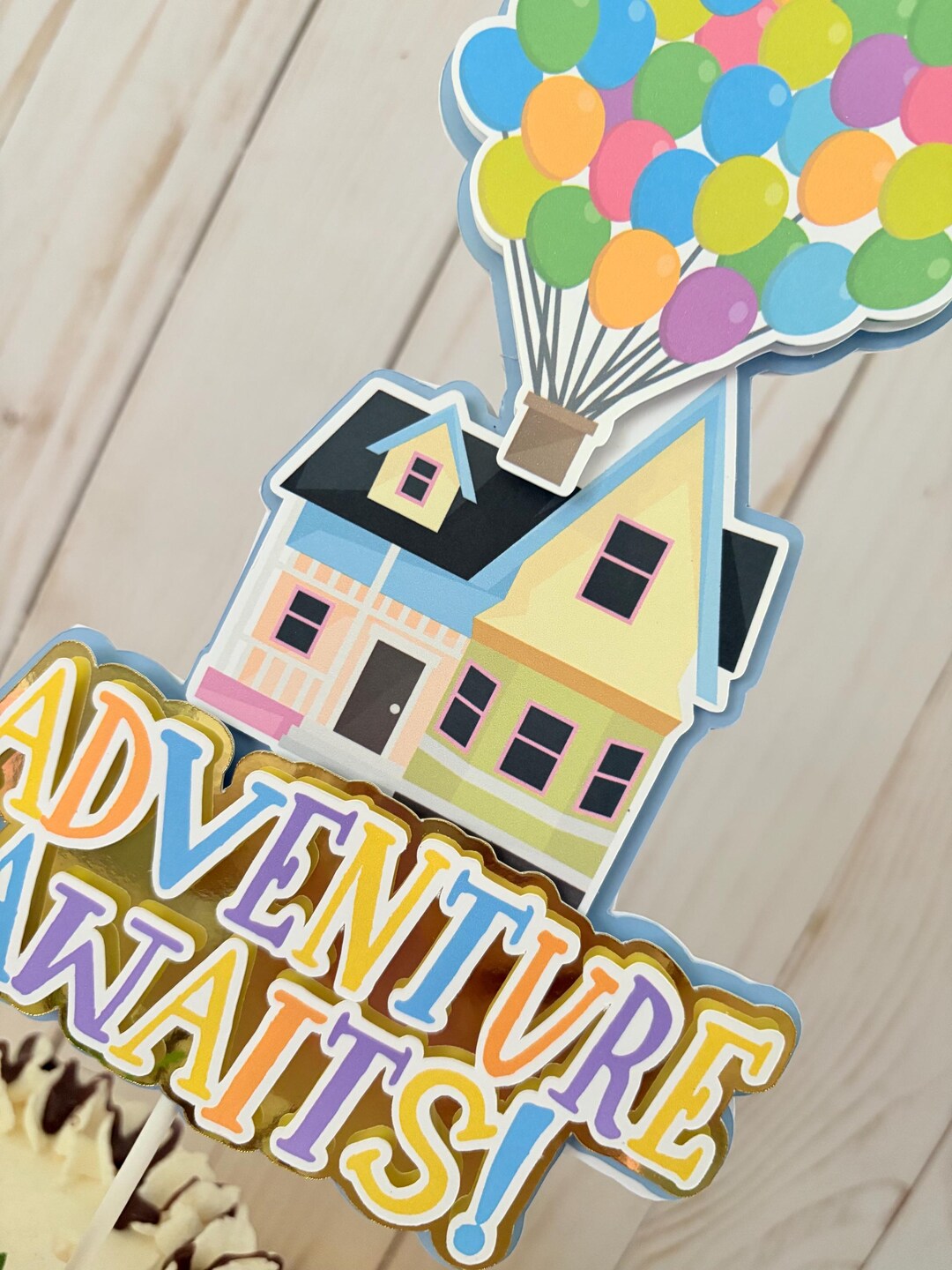 Up Adventure Awaits Cake Topper, Balloon House, First Birthday - Etsy