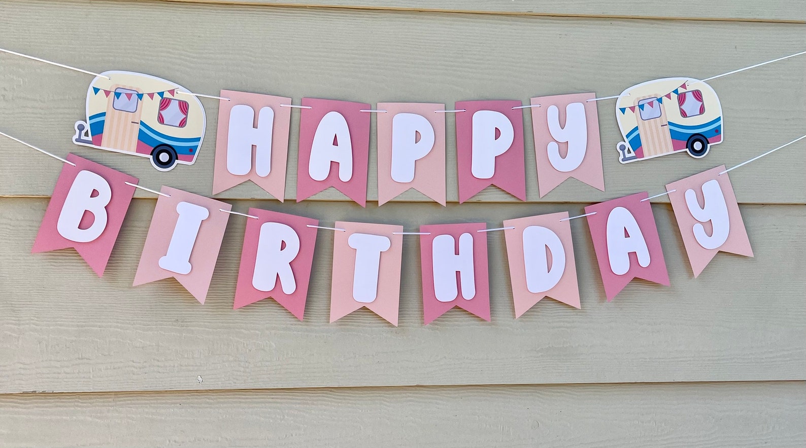 Camping Birthday Banner Girl Glamping Party Decorations - Etsy