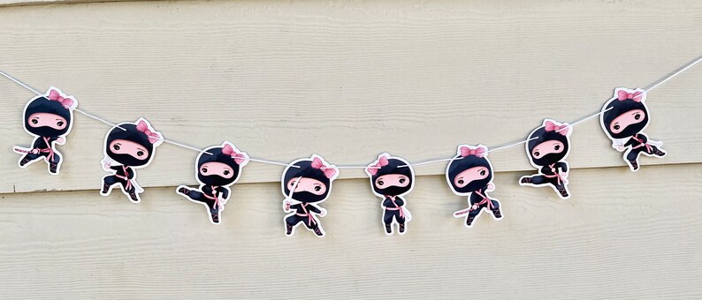 Ninja Girl Birthday Banner Pink Ninja Party Decorations - Etsy