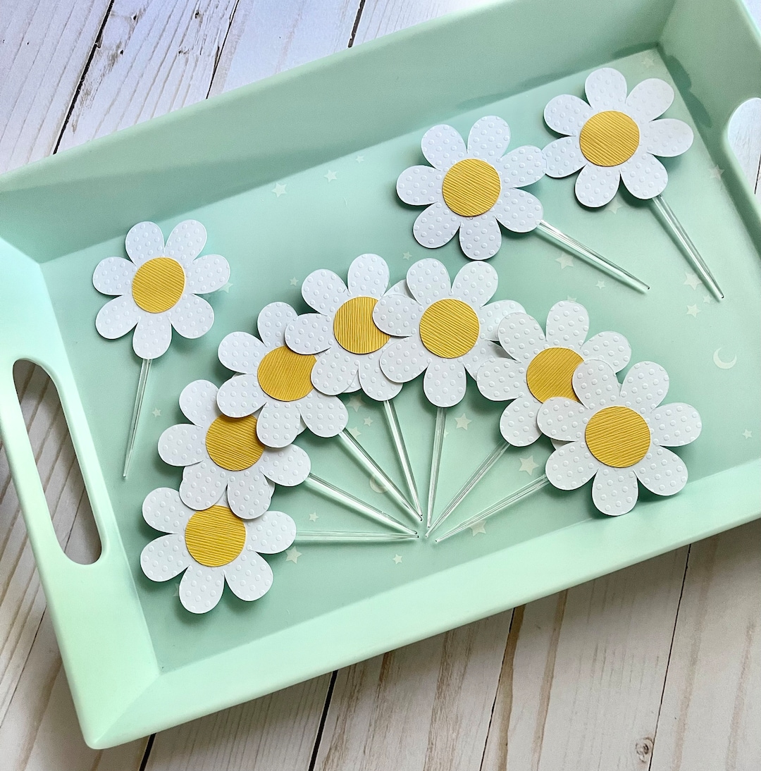 Daisy Cupcake Toppers Daisy Groovy Birthday Party Decorations - Etsy