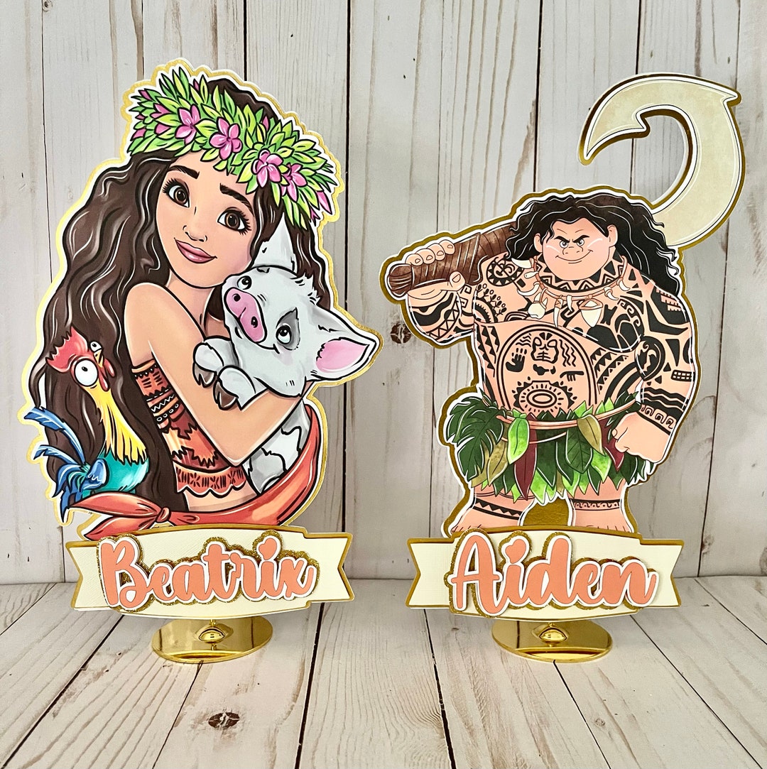 Moana Maui Birthday Centerpiece Stand Table Party Decorations 12 Inches ...