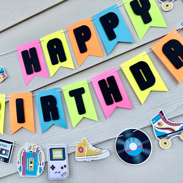 80s Birthday Banner - Etsy