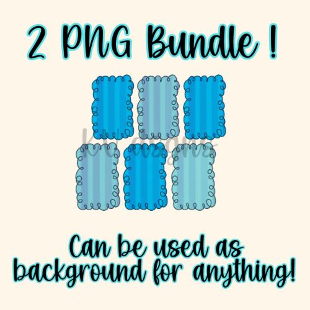 Cutesy Light Blue Curly PNG Background Bundle | 2 PNG Files | Digital ...