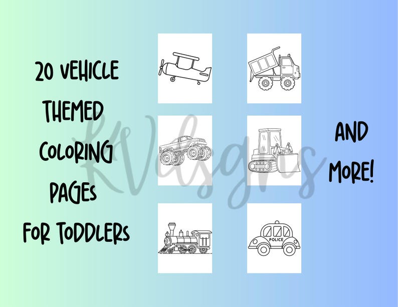 20 Printable Vehicle Coloring Pages for Kids | Digital Download ...