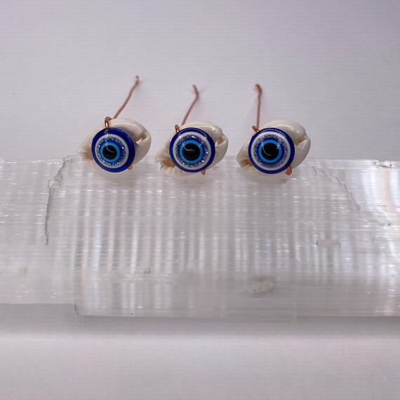 Evil Eye Cowrie Shell Loc/braid Gem/jewelry - Etsy
