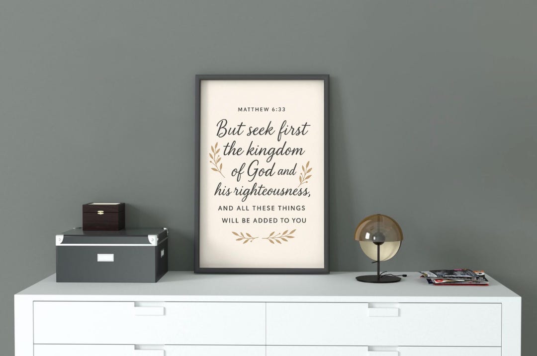Matthew 6:33 Bible Verse Wall Art Printable | Christian Scripture Home ...