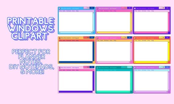 Kawaii Printable Windows Graphics Set Multi-purpose Use for | Etsy