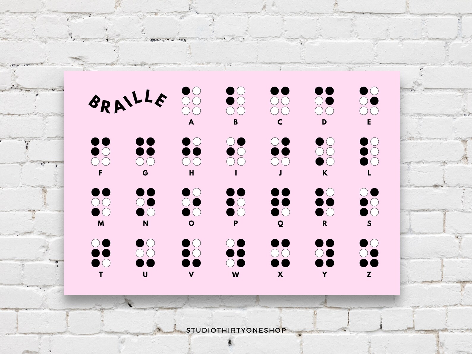 Braille Alphabet Chart Sets | Classroom Homeschool Posters, Braille ABC ...