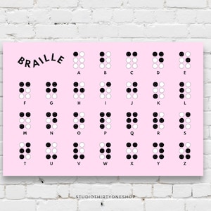 Braille Alphabet Chart Sets | Classroom Homeschool Posters, Braille ABC ...