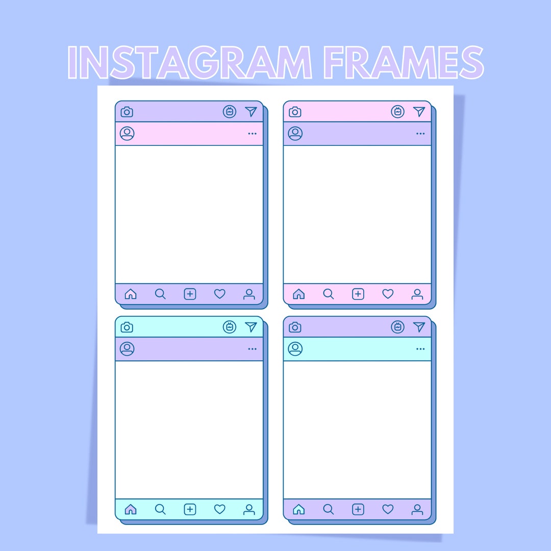 Kawaii Instagram Frames Graphics Set | Use for DIY Tags, Journaling ...