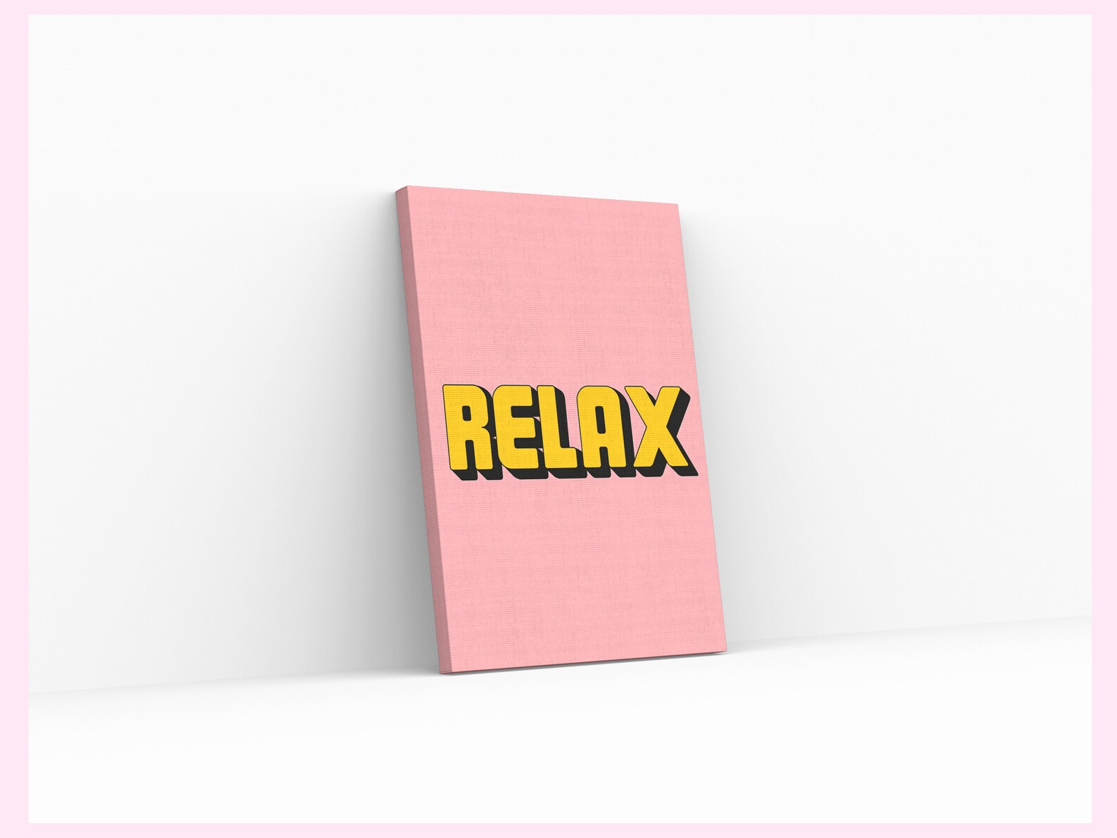 Pink & Yellow "relax" Art Print, Bold Pop Art Print, Bright Artwork for ...