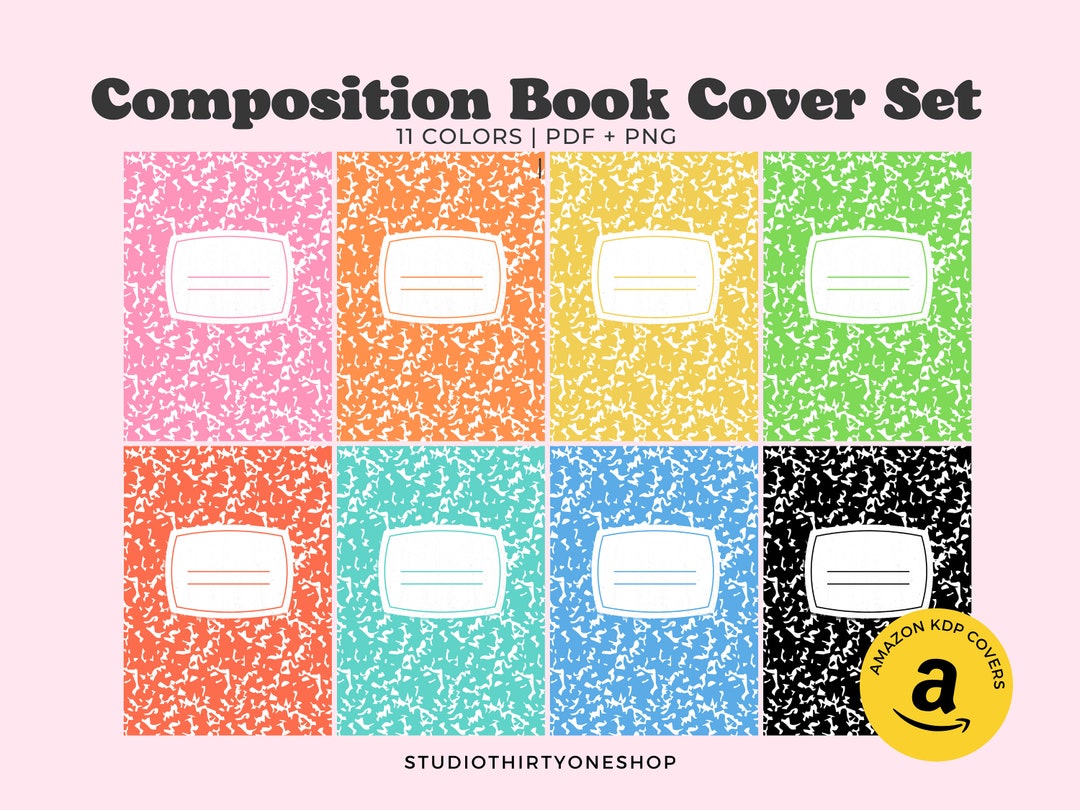 KDP Book Cover Set, Retro Composition Book Cover Set for Amazon KDP ...