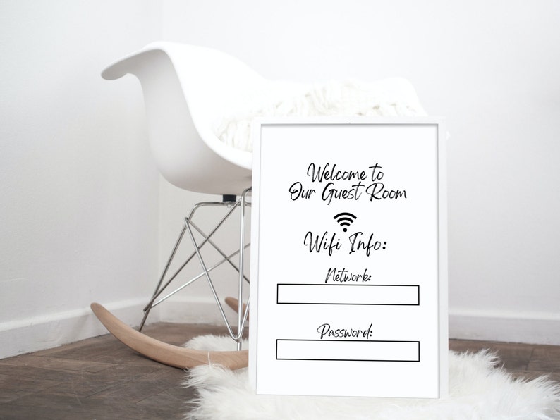 Guest Room Printable Wifi Sign - Etsy