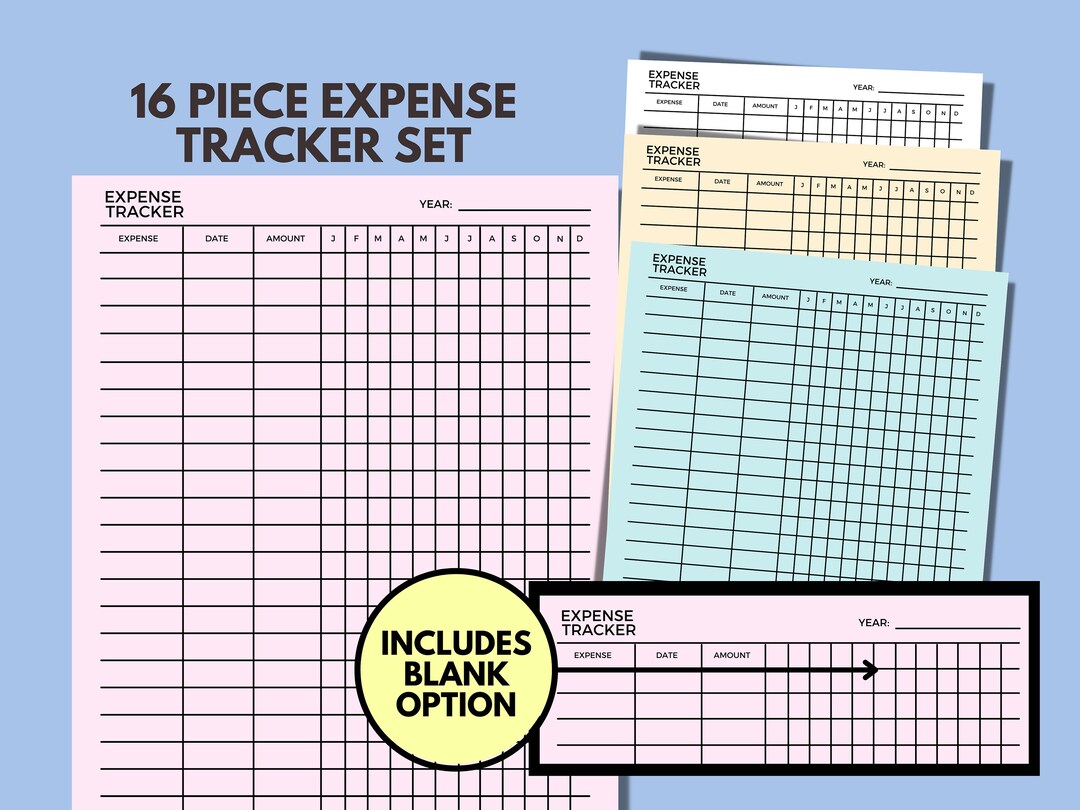 Pastel Expense Tracker Set - Etsy