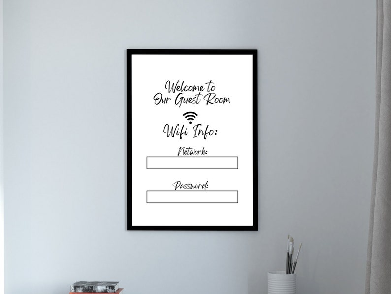 Guest Room Printable Wifi Sign - Etsy