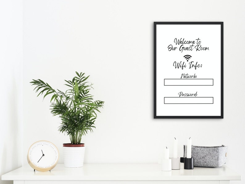 Guest Room Printable Wifi Sign - Etsy