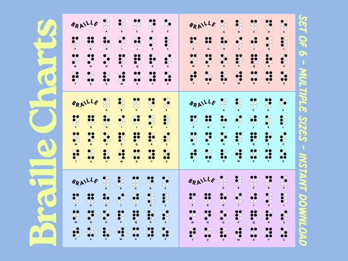 Braille Alphabet Chart Sets | Classroom Homeschool Posters, Braille ABC ...
