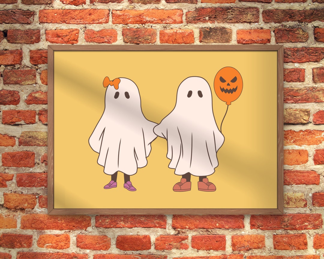 Ghost Friends Art Print | Printable Halloween Artwork, Ghost Art Print ...