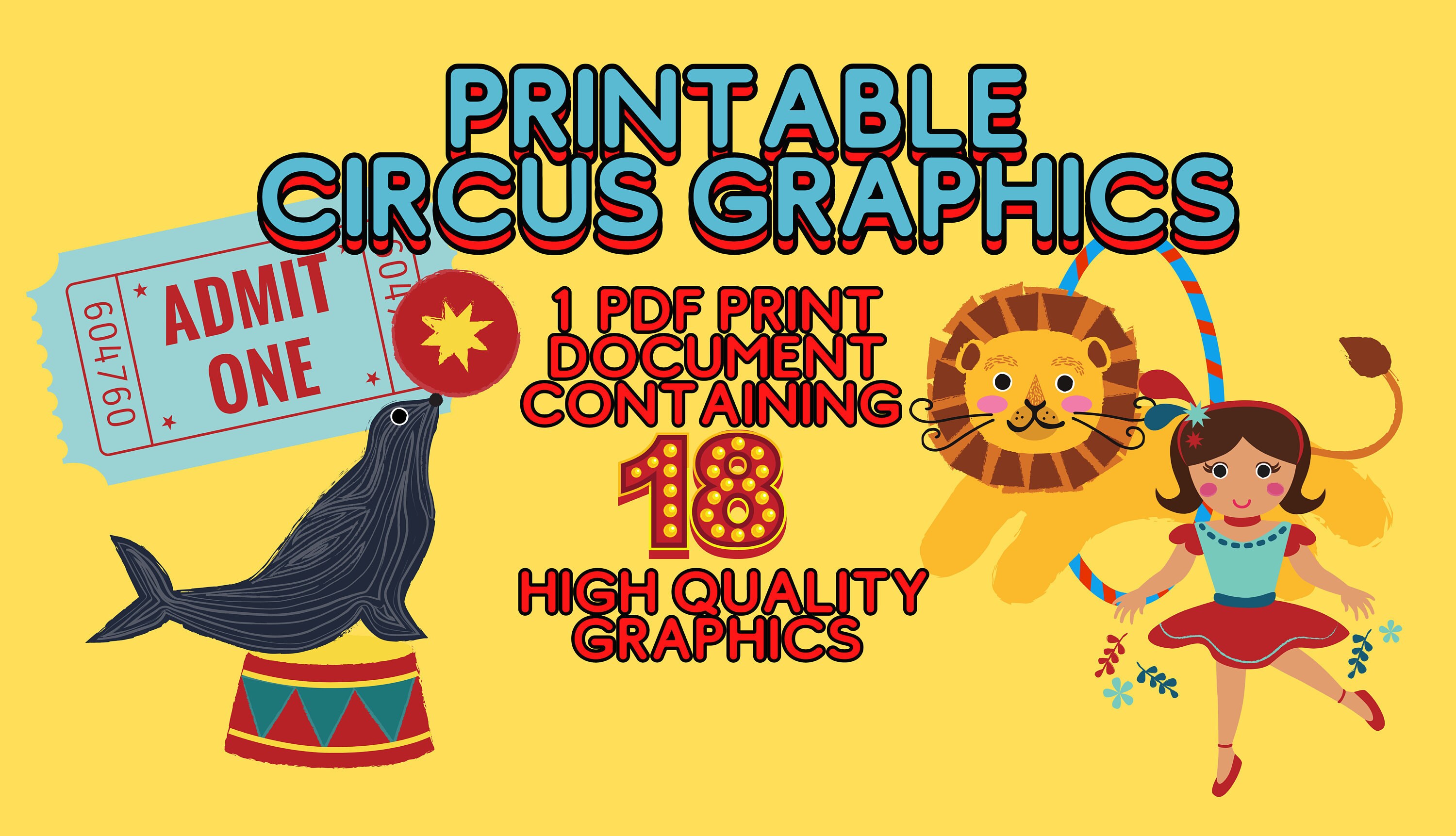 Circus/carnival Clipart PNG Graphics Set | Multi-use for Party ...