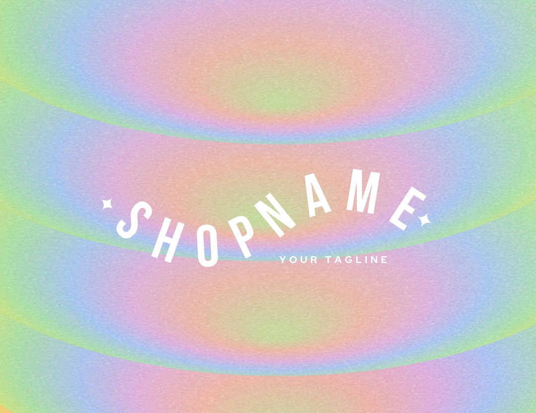 Pastel Gradient Curved Text Logo | Small Business Logo, Blogger Logo ...
