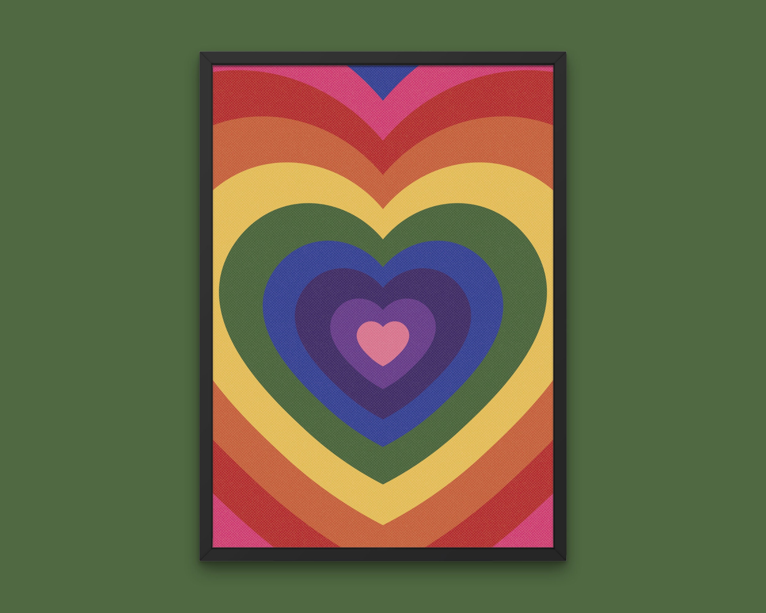Retro Rainbow Heart Art Print, Rainbow Pop Art, Rainbow Heart Print ...