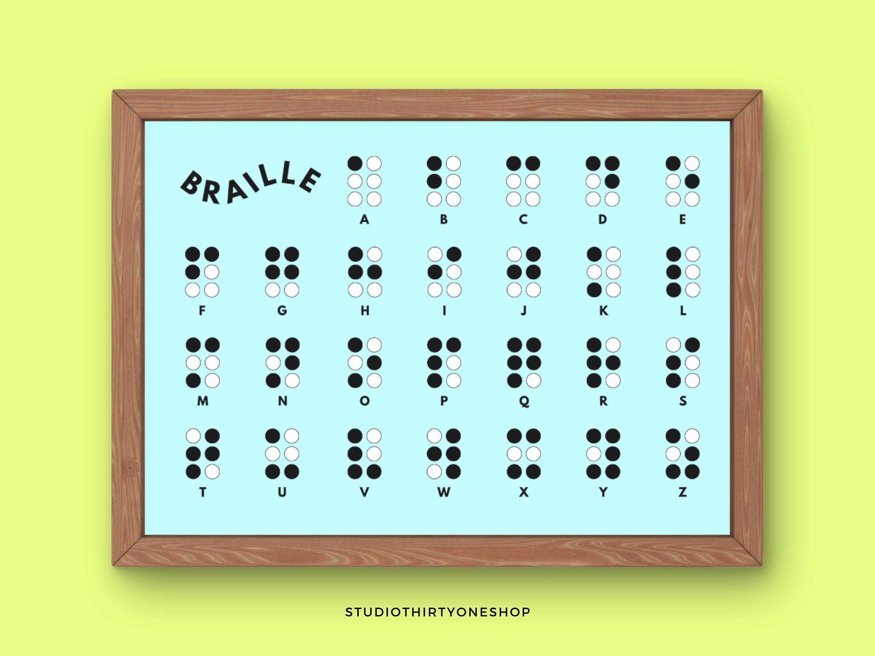 Braille Alphabet Chart Sets | Classroom Homeschool Posters, Braille ABC ...