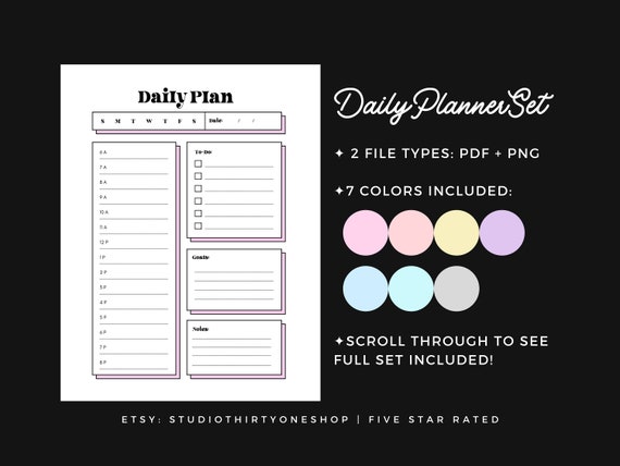 Pastel Daily Planner Printable Life Planner: to Do List - Etsy