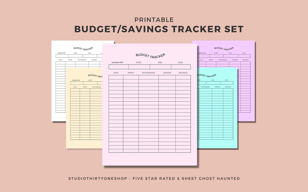 Printable Budget Tracker, Printable Expense Trackers, Finance Tracker ...