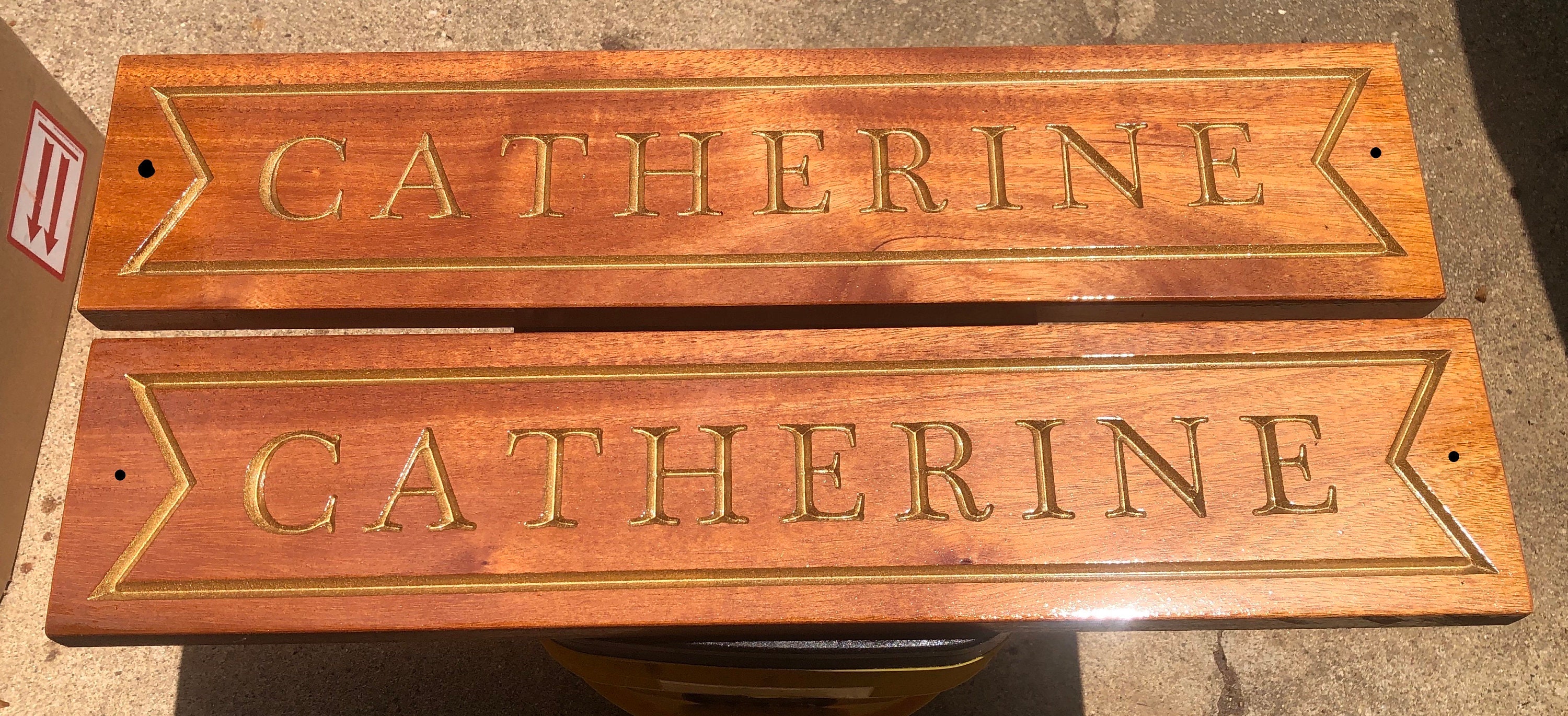 Custom Quarterboards -wood (qty 2) (name Boards, Signs, Carved Signs ...