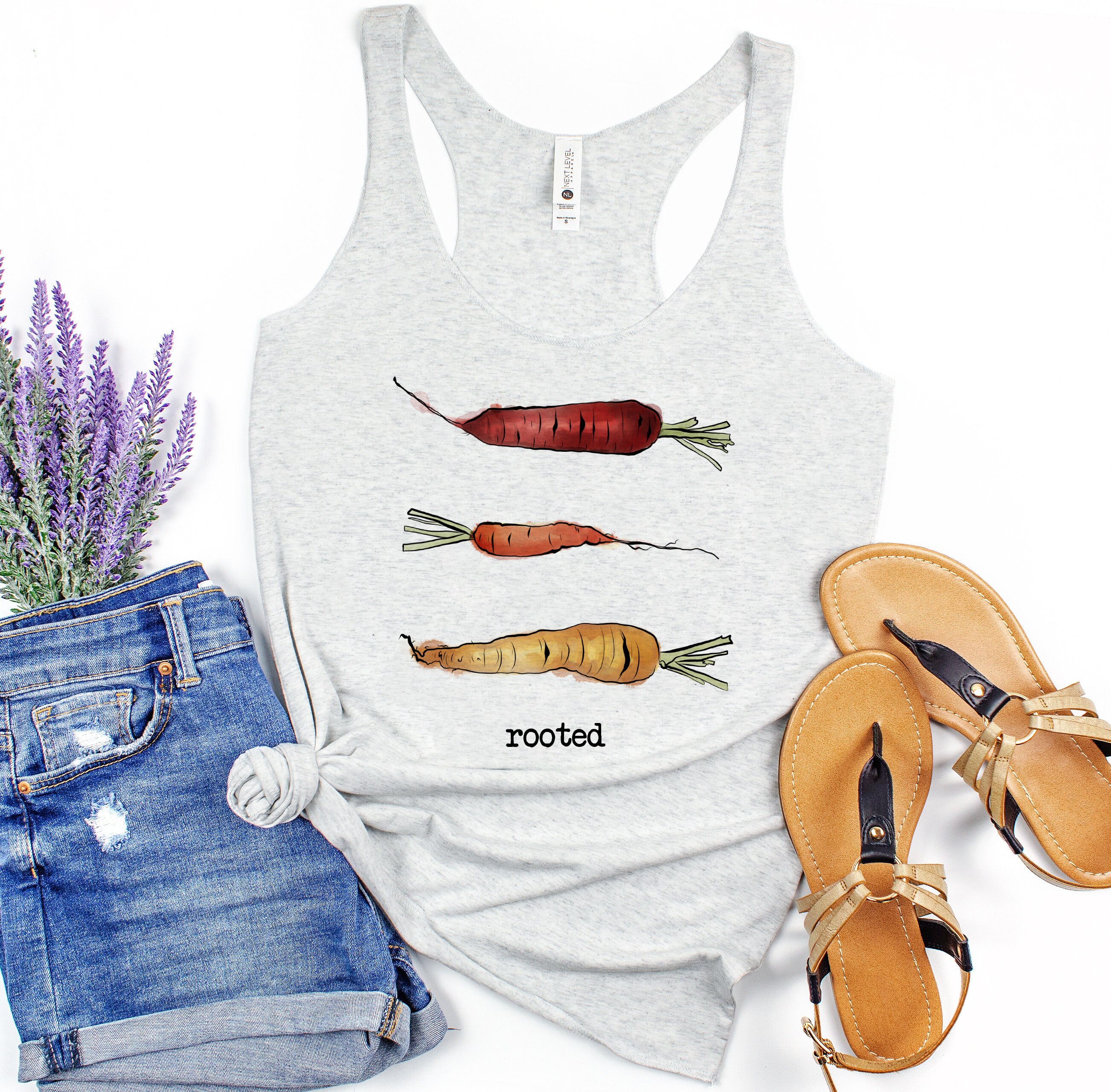 Rooted Carrot Tank Top Gift for Gardener, Spring, Summer, Fall, Winter ...
