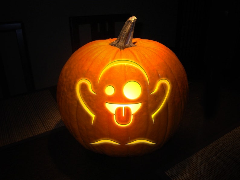 PUMPKIN CARVING TEMPLATE Emoji Ghost Digital Download Etsy