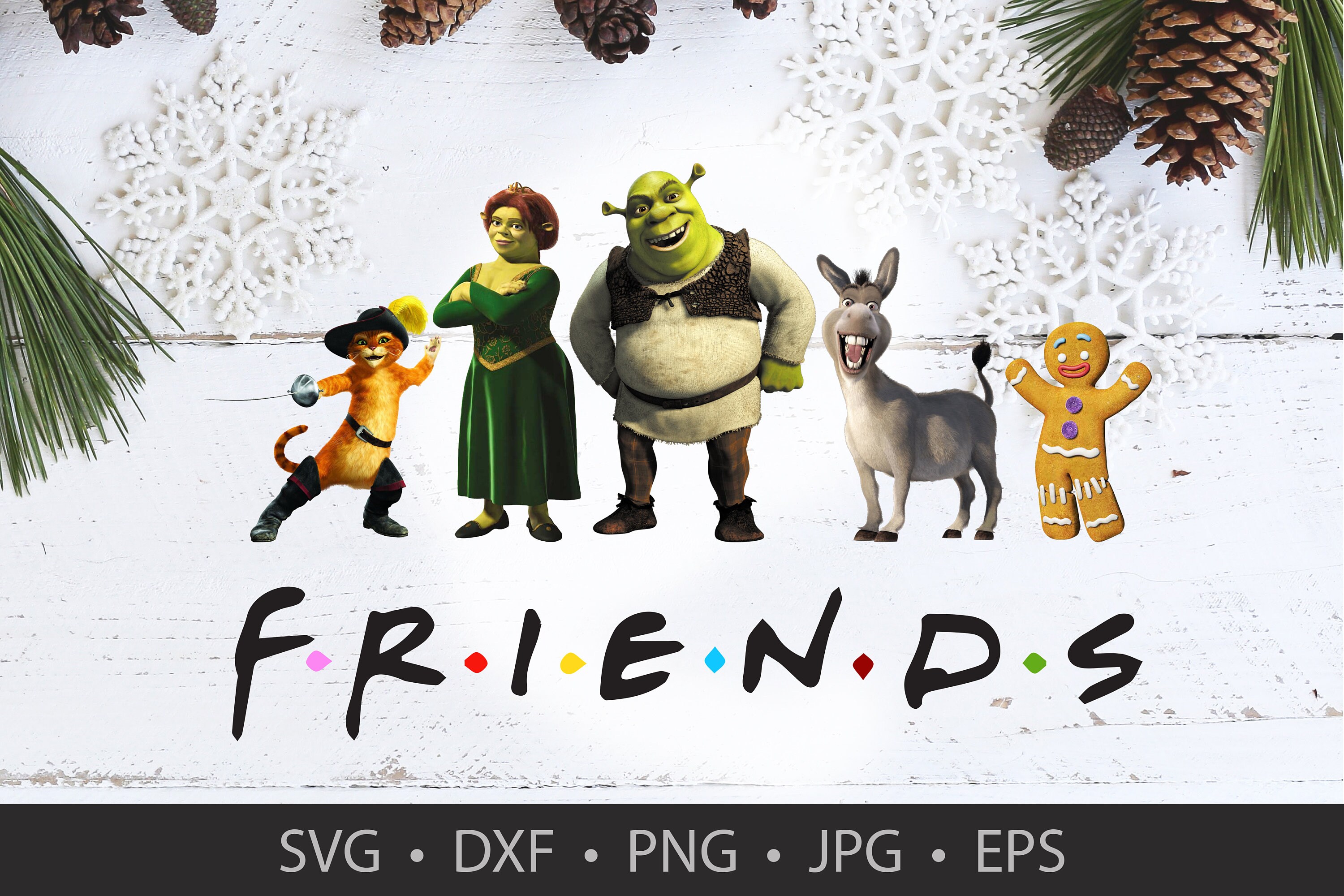 SHREK FRIENDS Holiday Digital Download cricut silhouette | Etsy
