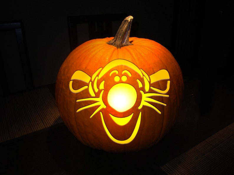 PUMPKIN CARVING TEMPLATE Winnie The Pooh Tigger Digital Etsy