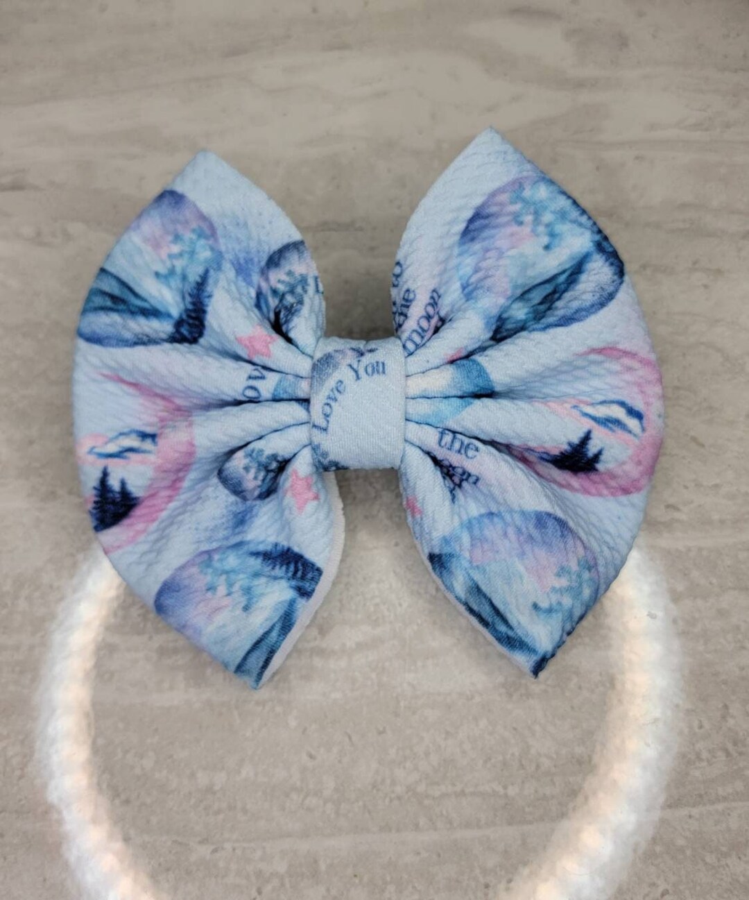 5 inch bow, Moon Print Bow, Moon Print Hair clip, Girls Bows, Toddler ...