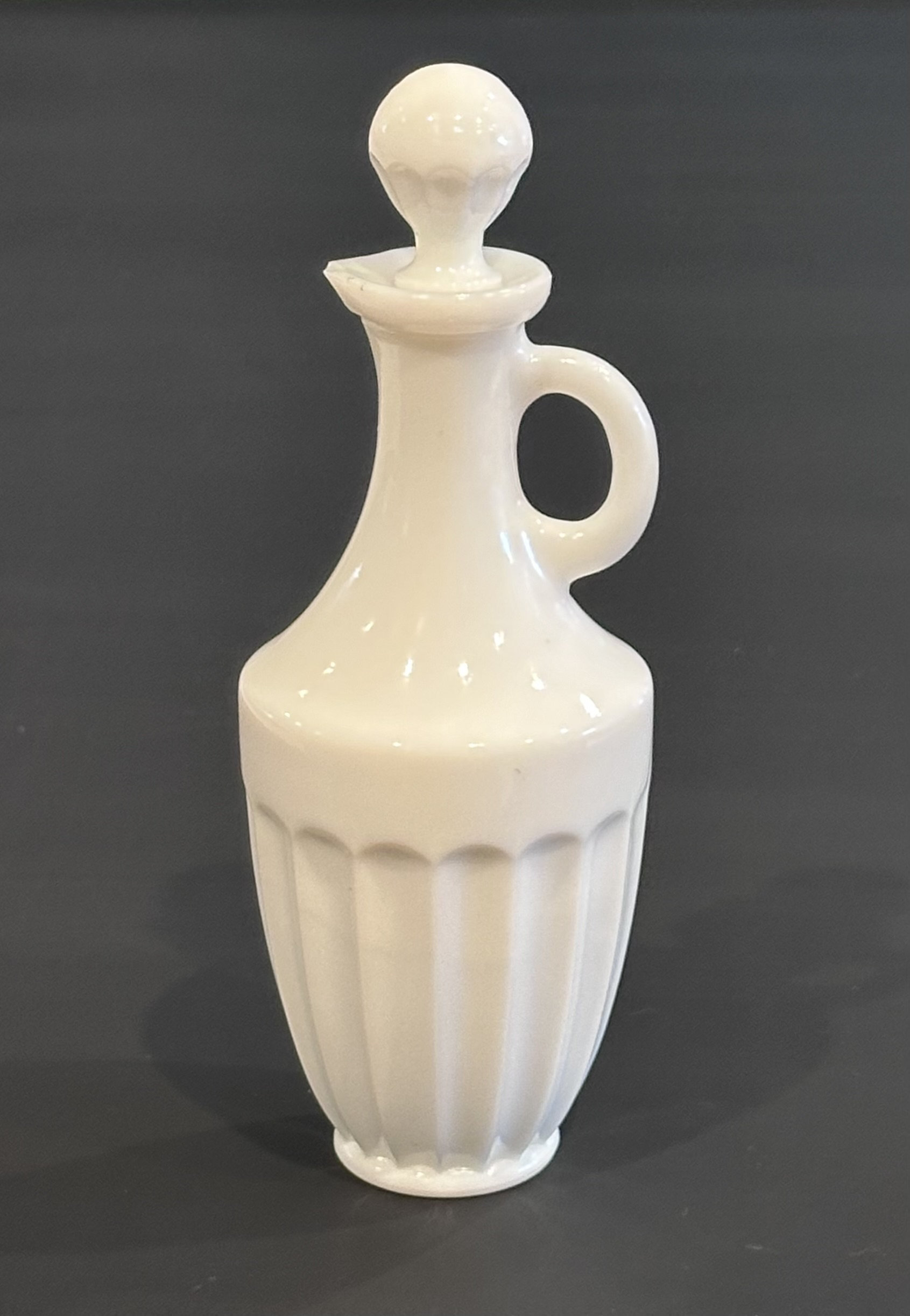 Vintage White Milk Glass Cruet Decanter Bottle With Stemmed Stopper - Etsy
