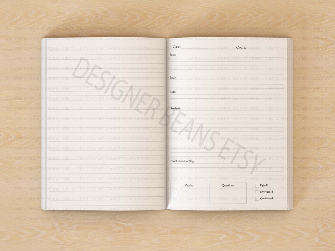 Law School Case Brief Notebook - Etsy