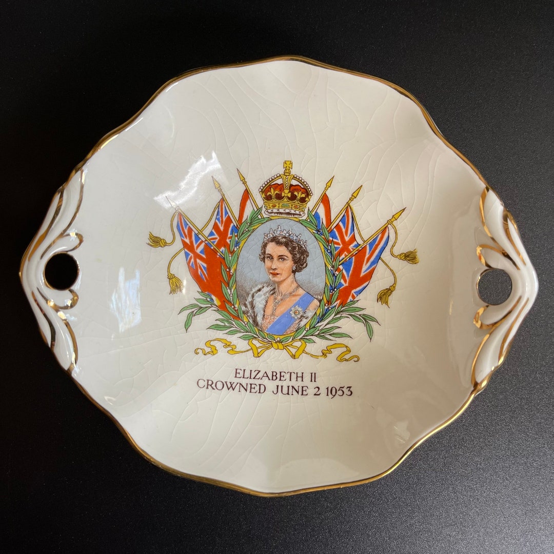 ROYAL WINTON Commemorative Candy Dish Queen Elizabeth II Coronation ...