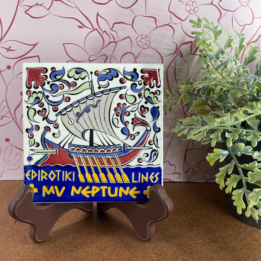 Vintage Epirotiki Lines MV NEPTUNE Ship Hand Painted by Icaros Glazed ...