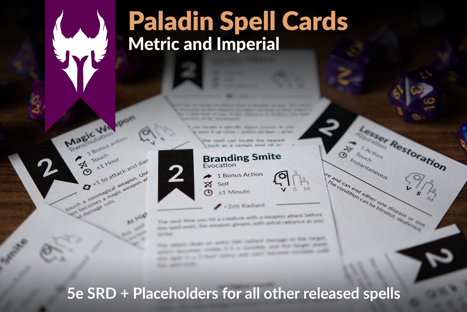 Paladin Spell Cards including Oaths Metric and Imperial SRD ...