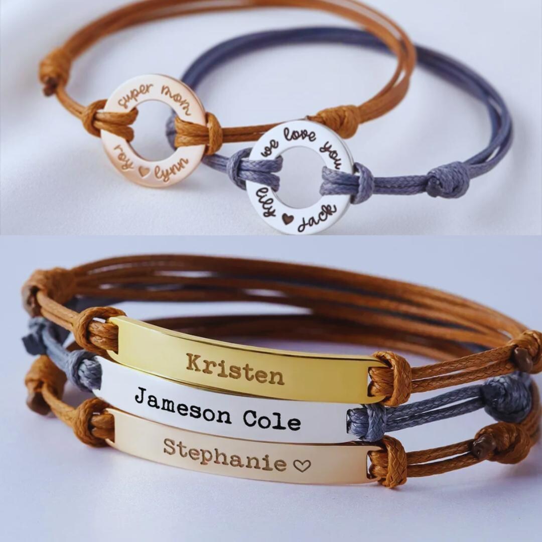Custom Bracelet, Personalised Bracelet, Custom Engraved Bracelet, Name ...