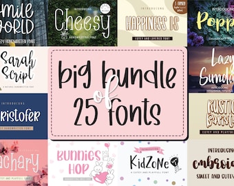 Big Bundle of 10 Handwritten Fonts Modern Calligraphy Font - Etsy