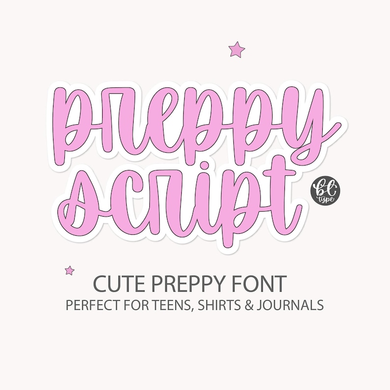 Preppy Script Font | Bold Handwritten Font (OTF, TTF, SVG) - Etsy