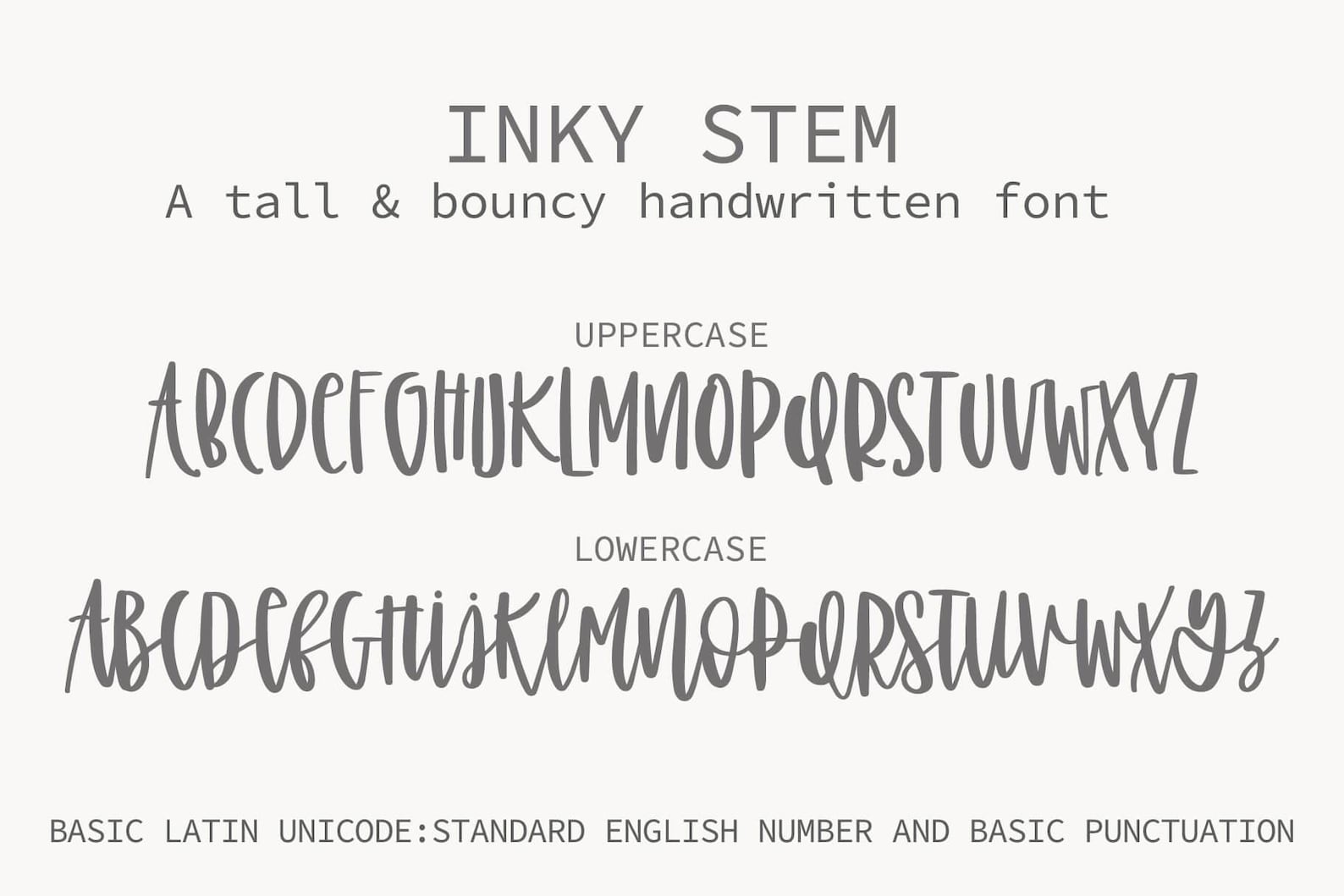Inky Stem Font: Quirky Handwritten Script for Cricut (OTF/TTF Digital ...