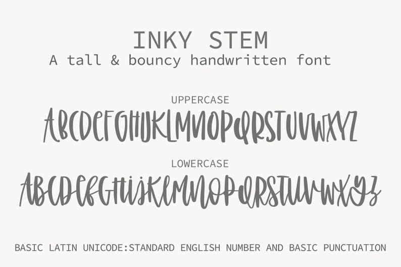 Inky Stem Font: Quirky Handwritten Script for Cricut (OTF/TTF Digital ...