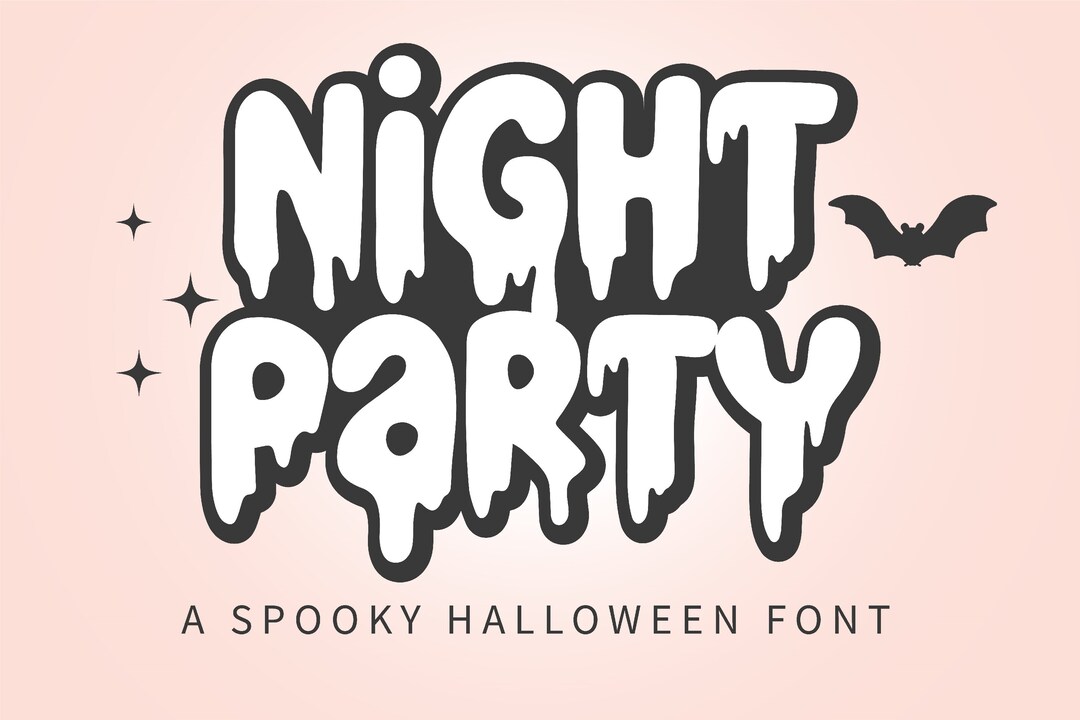 Night Party Font - Groovy Font, Halloween Font, Boho Font, Spooky Font ...