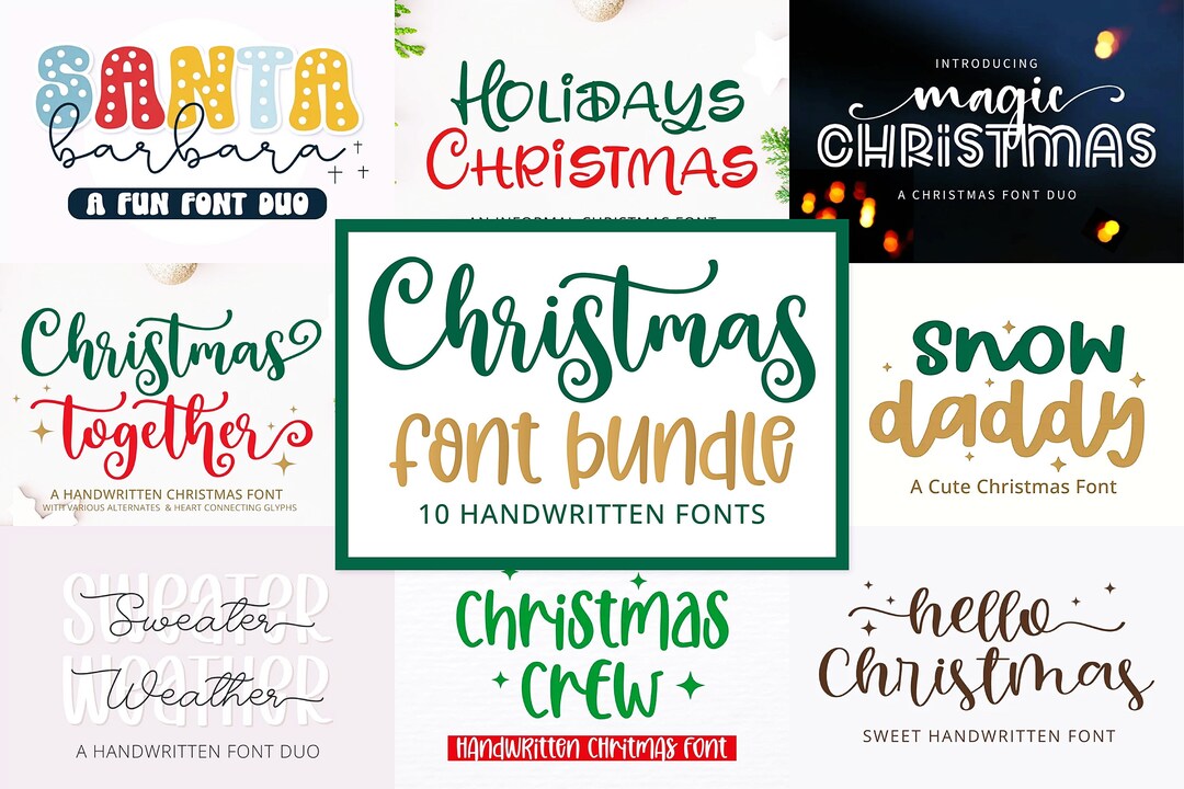 Christmas Font Bundle Cricut Font Bundle, Script Fonts, Cricut Fonts ...
