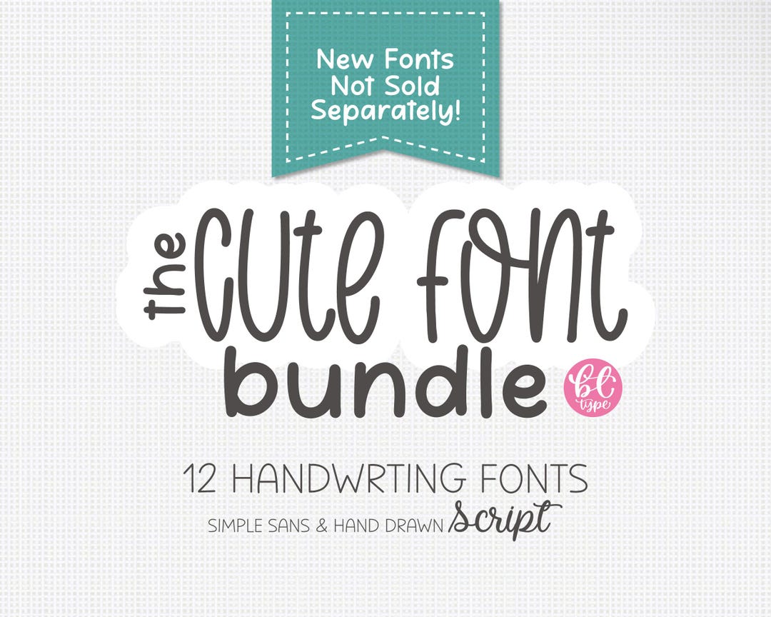 Cute Handwriting Font Bundle | 12 Handwritten Fonts for Crafting ...