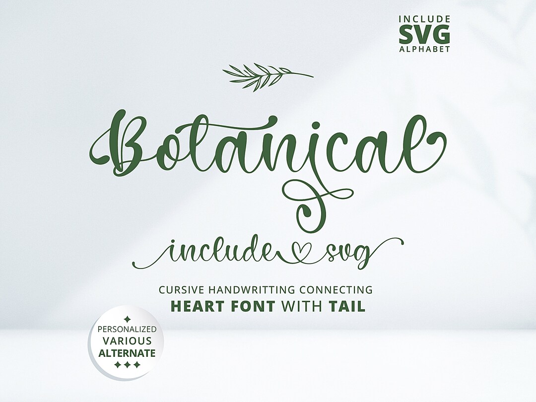 Connecting Heart Font With Tails Wedding Font With Swashes Cusive